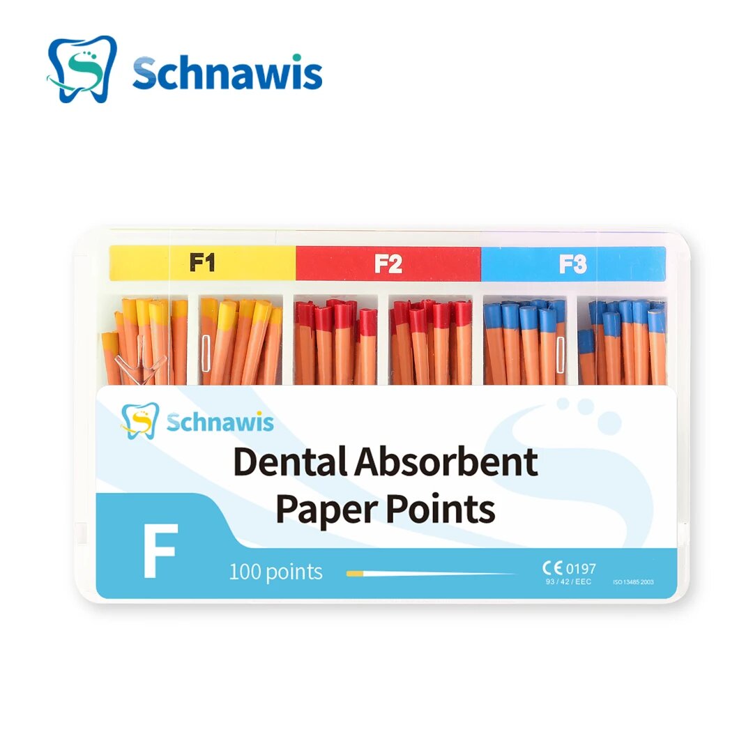 Стерильные стоматологические бумажные точки schnawis размеров 02 04 06 04 taper 15-40