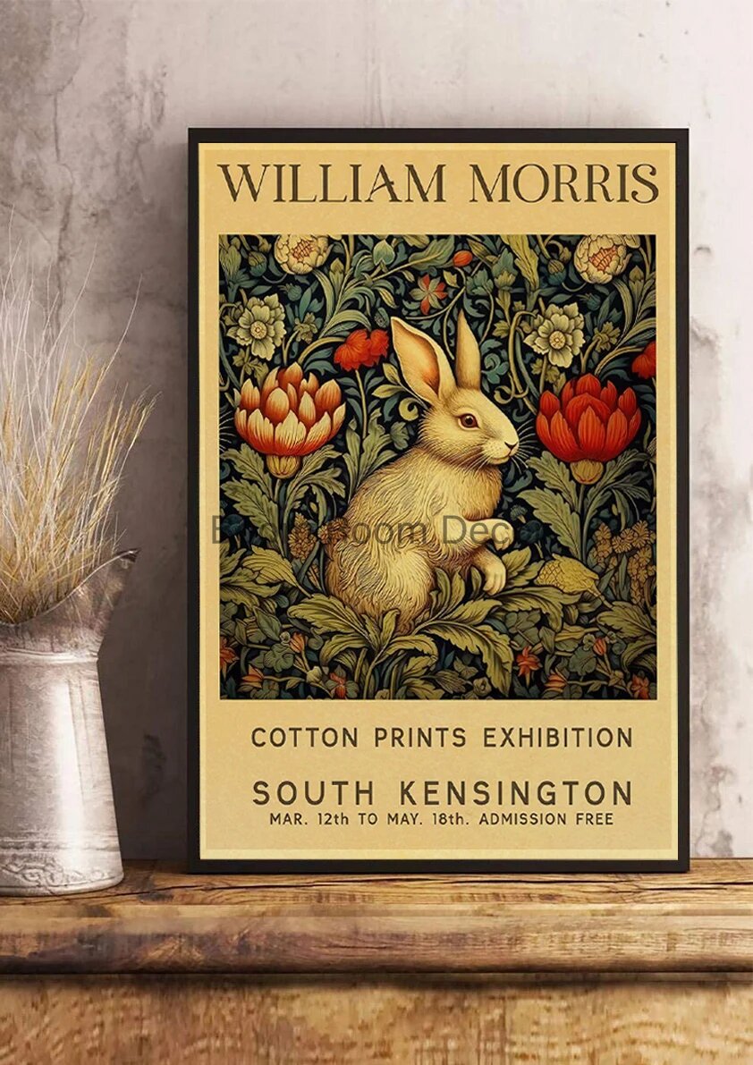 Винтажные постеры Уильяма Моррис, ностальгия, крафт-бумага, принт, кофе, украшение для дома, Chambre, эстетическая картина на холсте для спальни