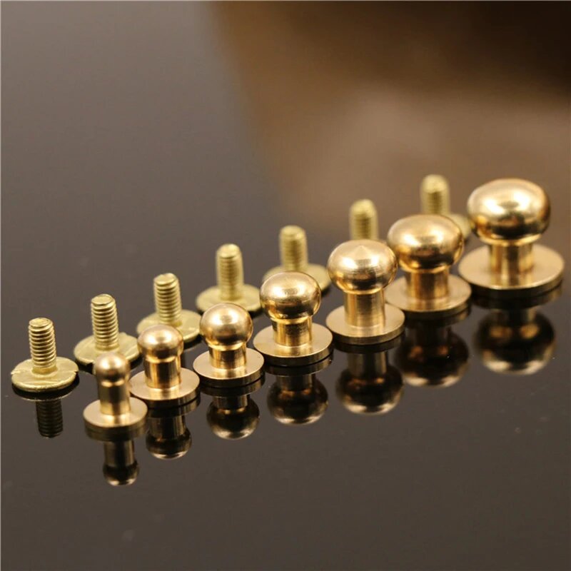 Набор латунных кнопок и шпилек для кожи, 7x5x8mm