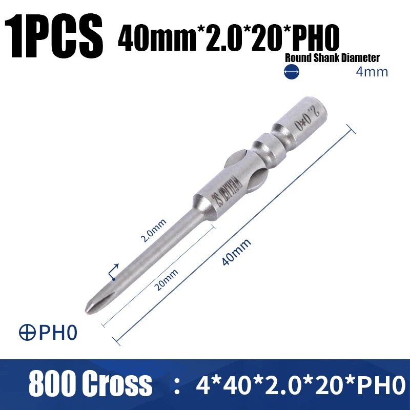 GooBetter Магнитная ударная крестовая отвертка 40/60 мм 40mmx2.0x20xPH0