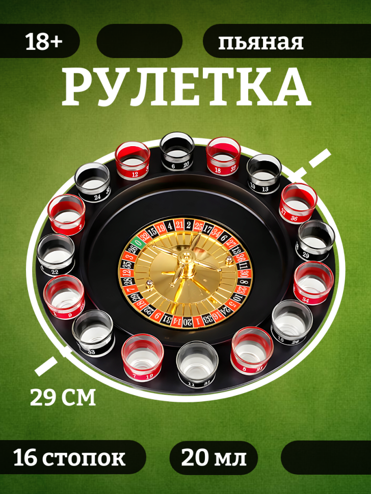 Алкогольная игра на компанию "Пьяная рулетка с 16 стопками"