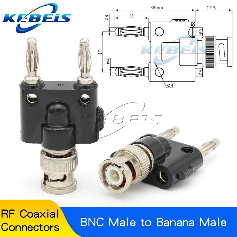 KEBEIS Q9 BNC на Банан разветвитель 3 Way BNC M to Banana M