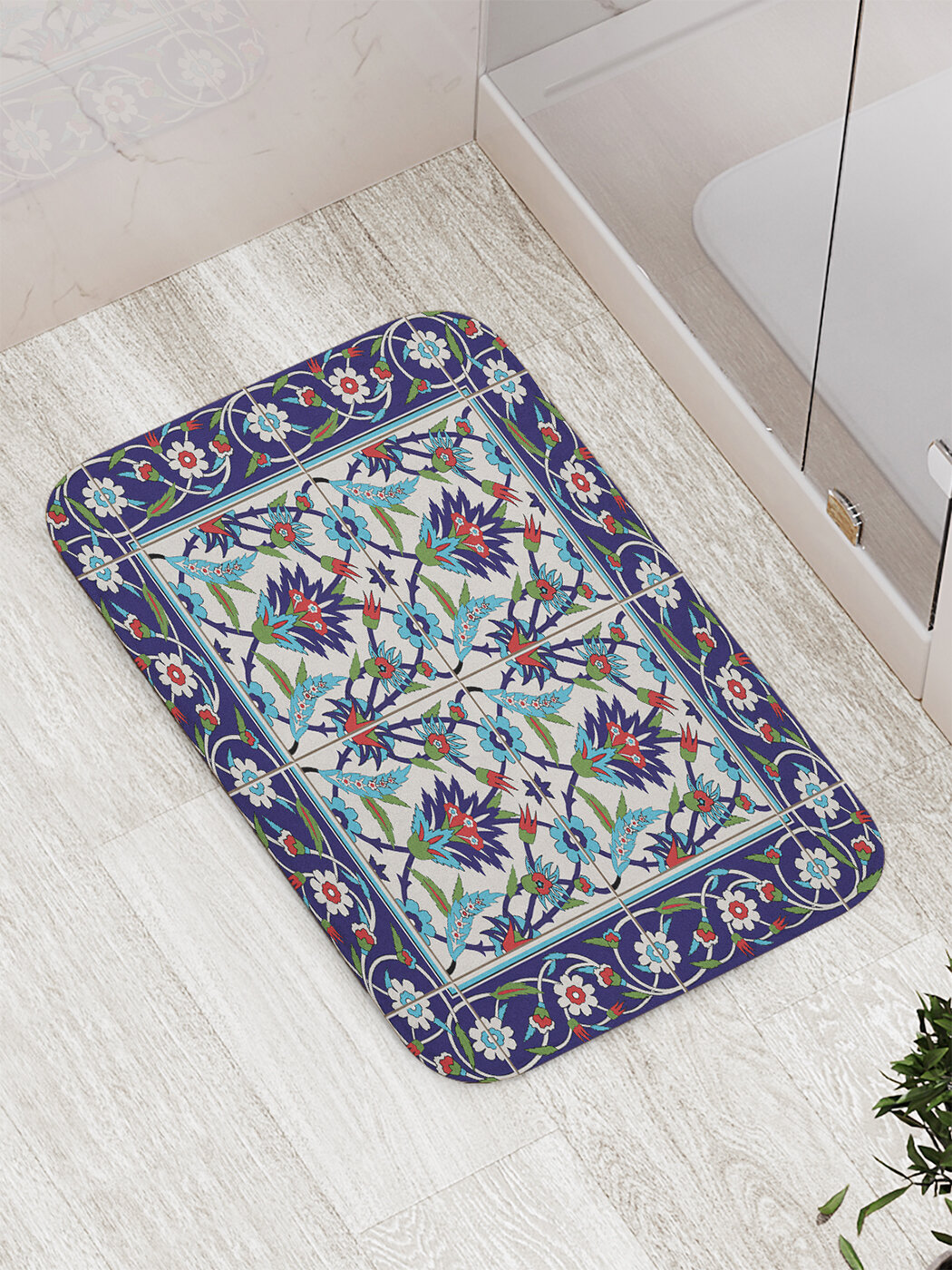 Коврик для ванной комнаты, туалета "Восточная плитка" противоскользящий, 52х77 см, JoyArty