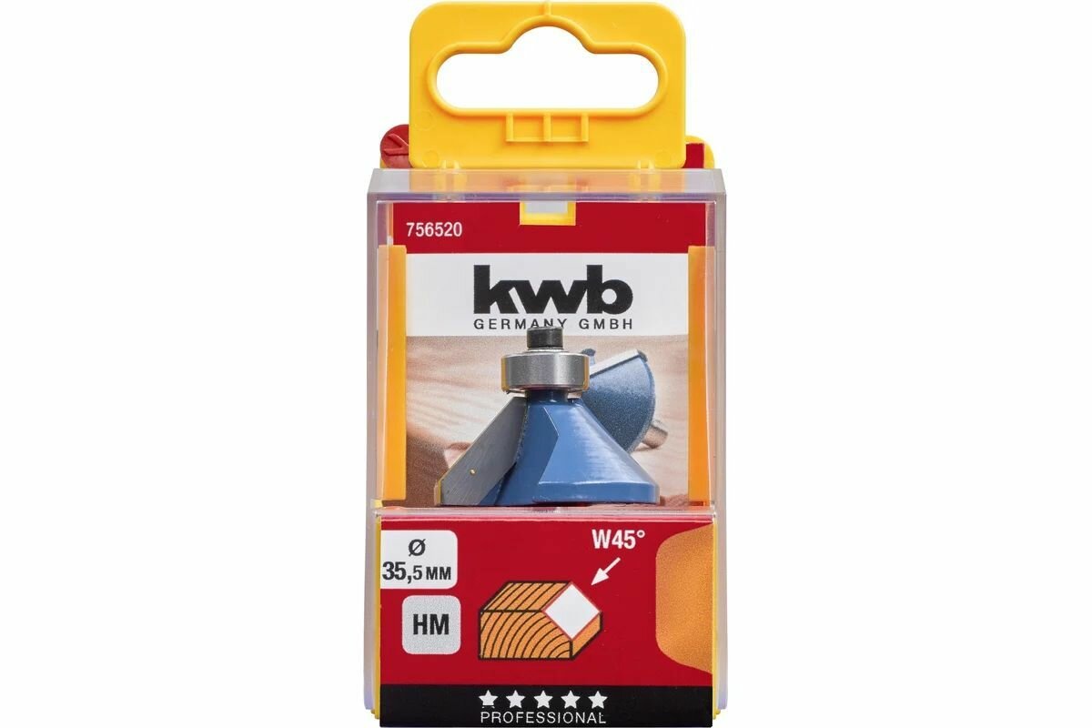 Фреза фасочная HM 35,5мм, хв 8мм KWB 756520