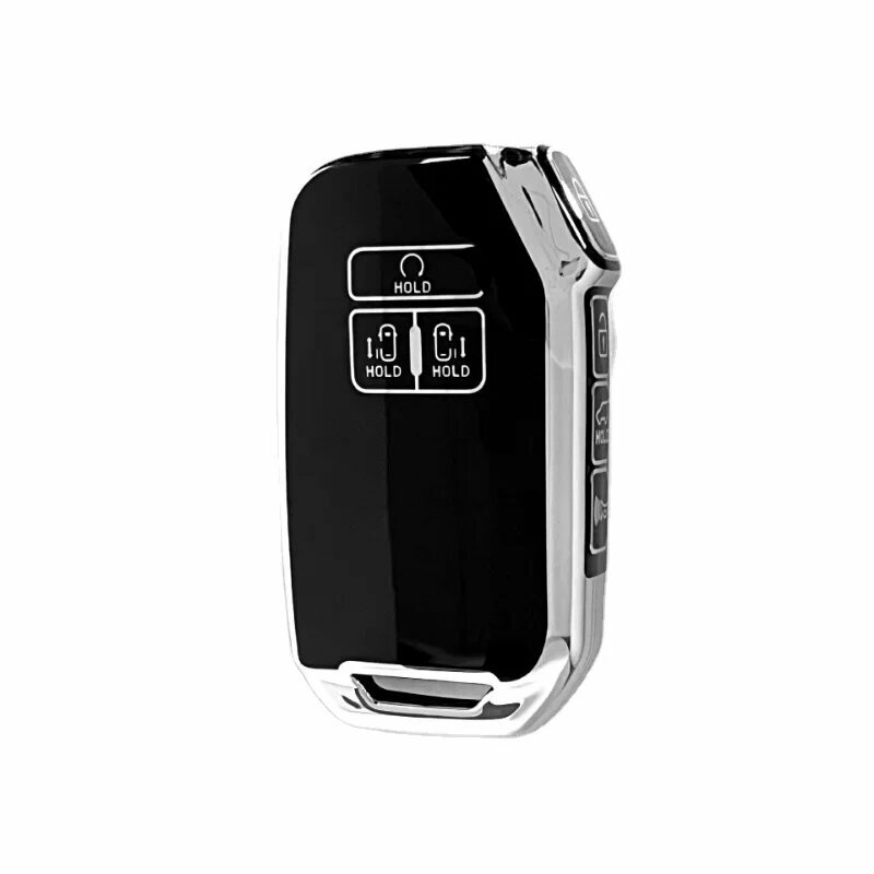 Чехол для автомобильного ключа из ТПУ, чехол для Kia Carnival 4 4-го поколения Carnival 2021 2022 Sedona Carnival 7, брелок для ключей с 7 кнопками S silver black cover