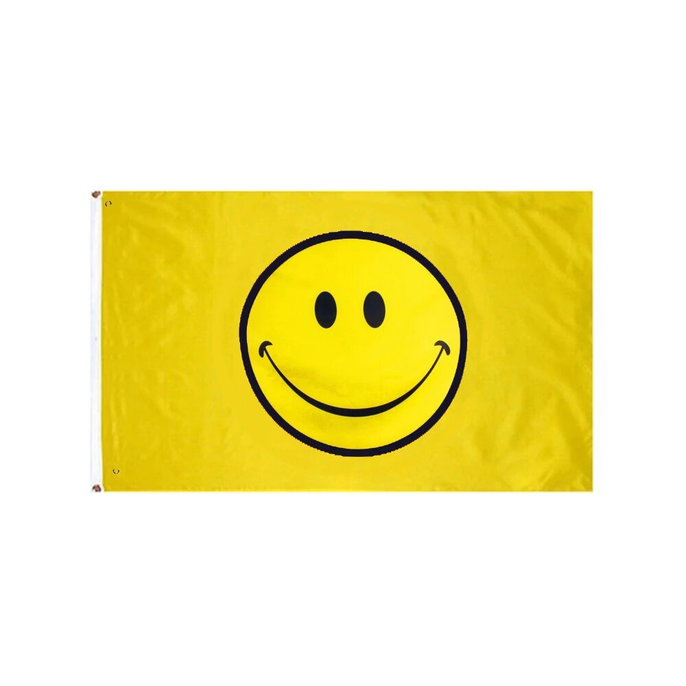 Nlbflag 3x5fts Happy Face Флаг Желтый, 90 х 150 см, A