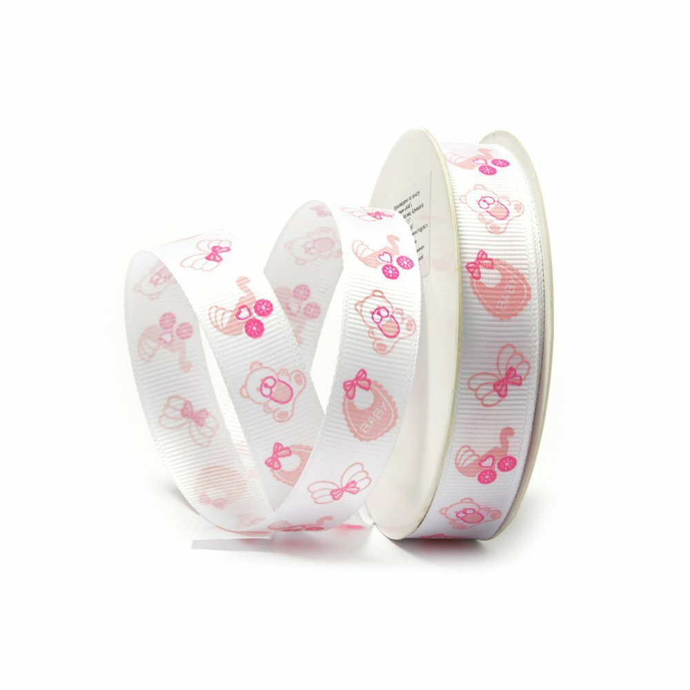 Лента декоративная IDEAL репсовая, с рисунком, ширина 15 мм, длина 9,14 м