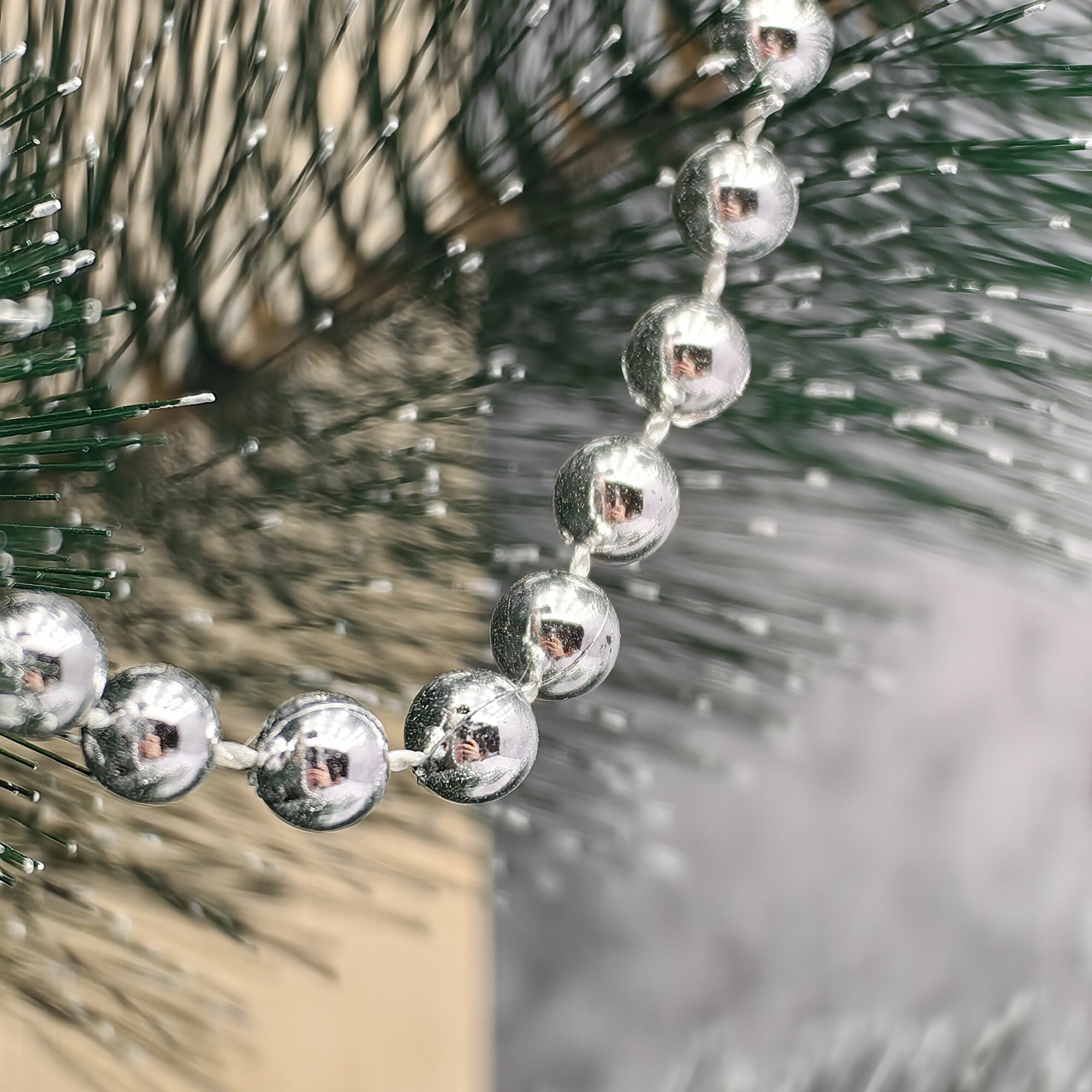 Елочные бусы мелкие цветные ассорти глянец