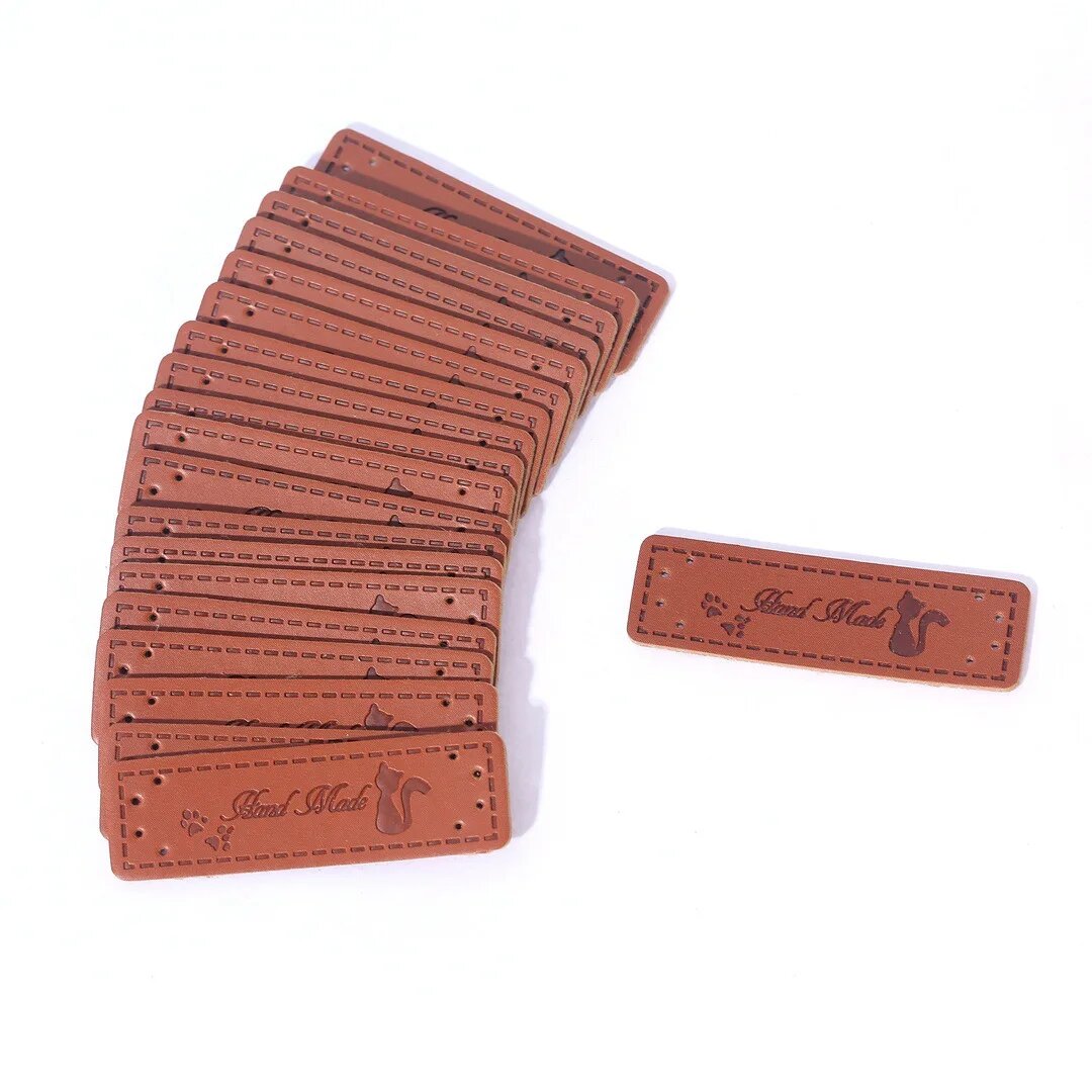 Бирки из искусственной кожи 20 шт Коричневый, cat