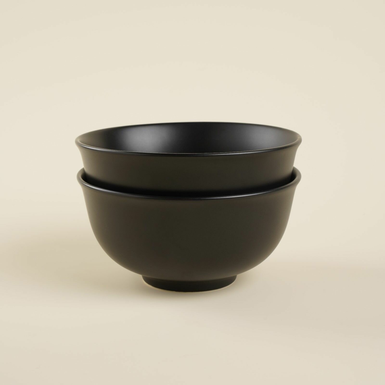 Салатники SL Home Дарк , 750 мл, d 15 см, набор 2 шт, фарфор, чёрные, 2 шт