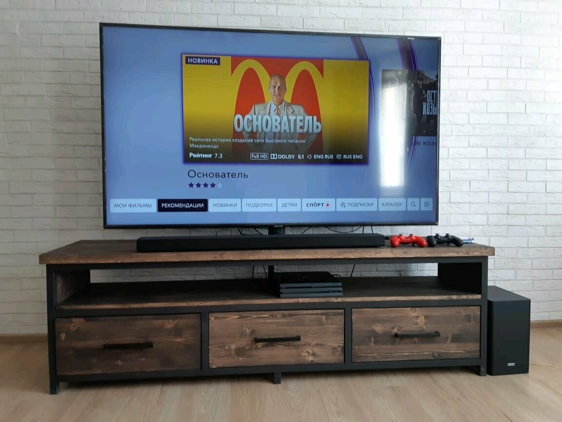 Тумба "EasyLOFT" в стиле лофт, в гостиную, для дома и офиса, 150х40х50 см.
