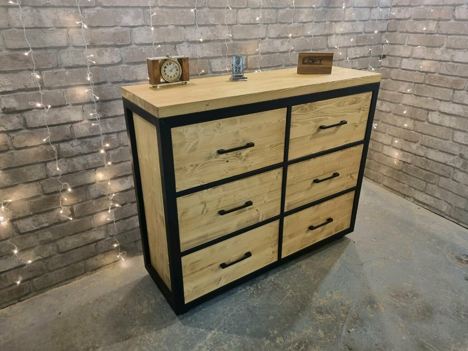 Комод "EasyLOFT" в стиле лофт, с ящиками, для дома и дачи, 100х40х80 см.