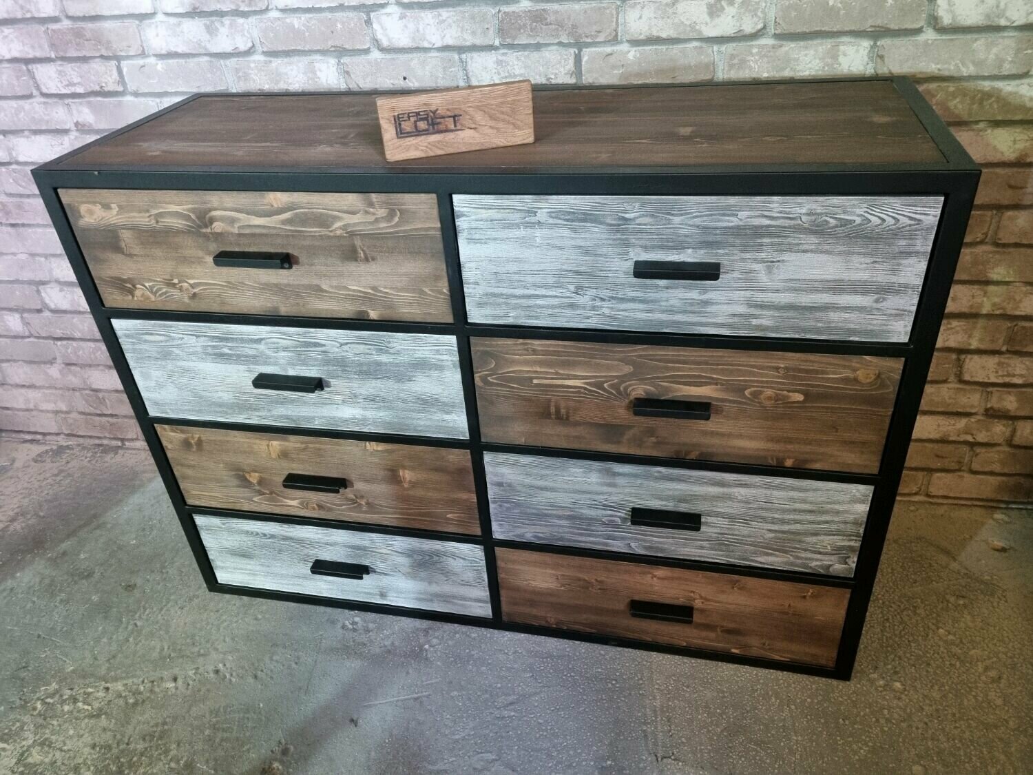 Комод "EasyLOFT" в стиле лофт с ящиками, для дома и дачи, в прихожую, 140х50х100 см.