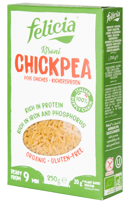 Макароны FELICIA Risoni B2915BD278 без глютена из нутовой муки BIO /картон/ 250г