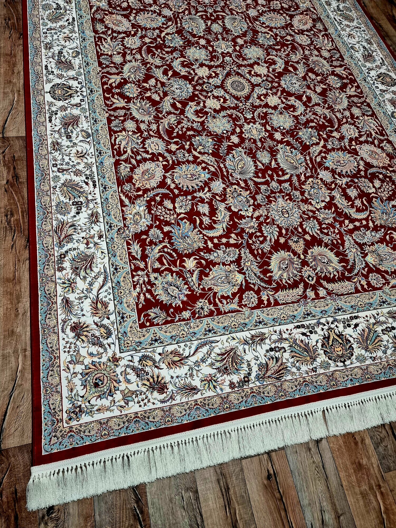 Персидский ковер "Farrahi Carpet", фабричное производство, красный, 2x3 м