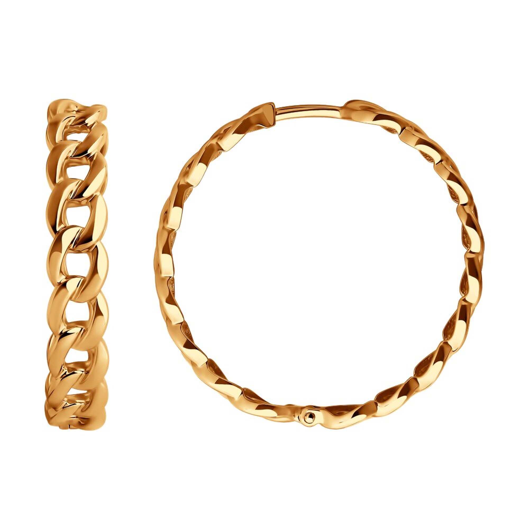 Серьги конго, красное золото, 585 проба