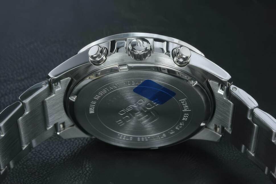 Наручные часы CASIO Edifice, серебристый/голубой — фото 1