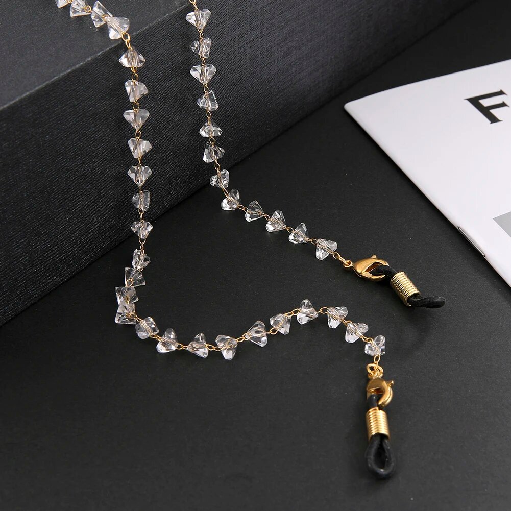 Хрустальная цепочка для очков, Style A - Gold