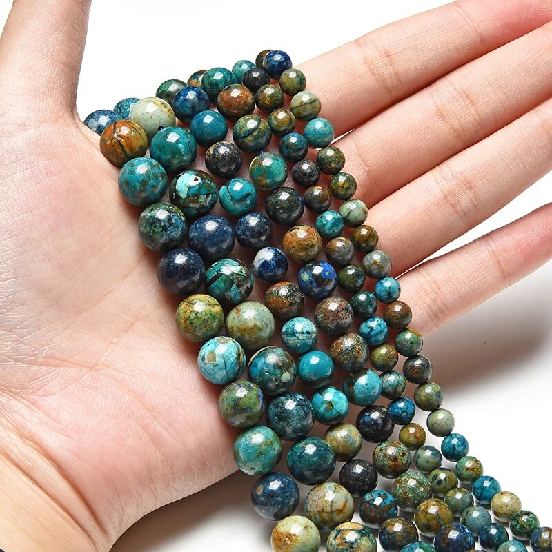 Хризоколла бусины 6 8 10 12 мм