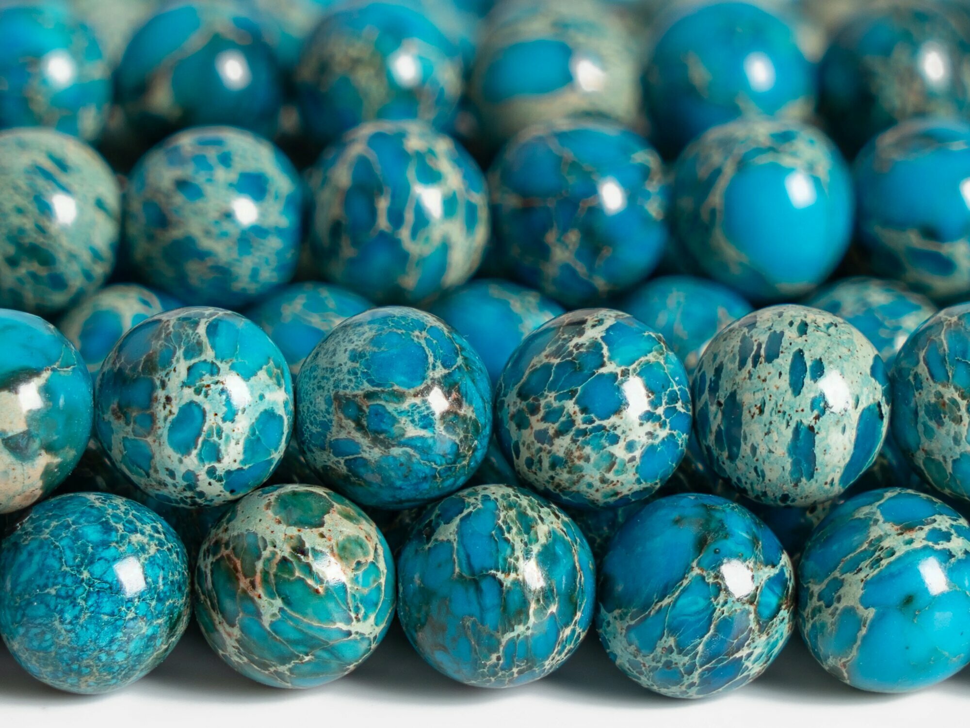 Бусины из императорской яшмы 3/4/6/8/10/12 мм 8mm, Sky Blue