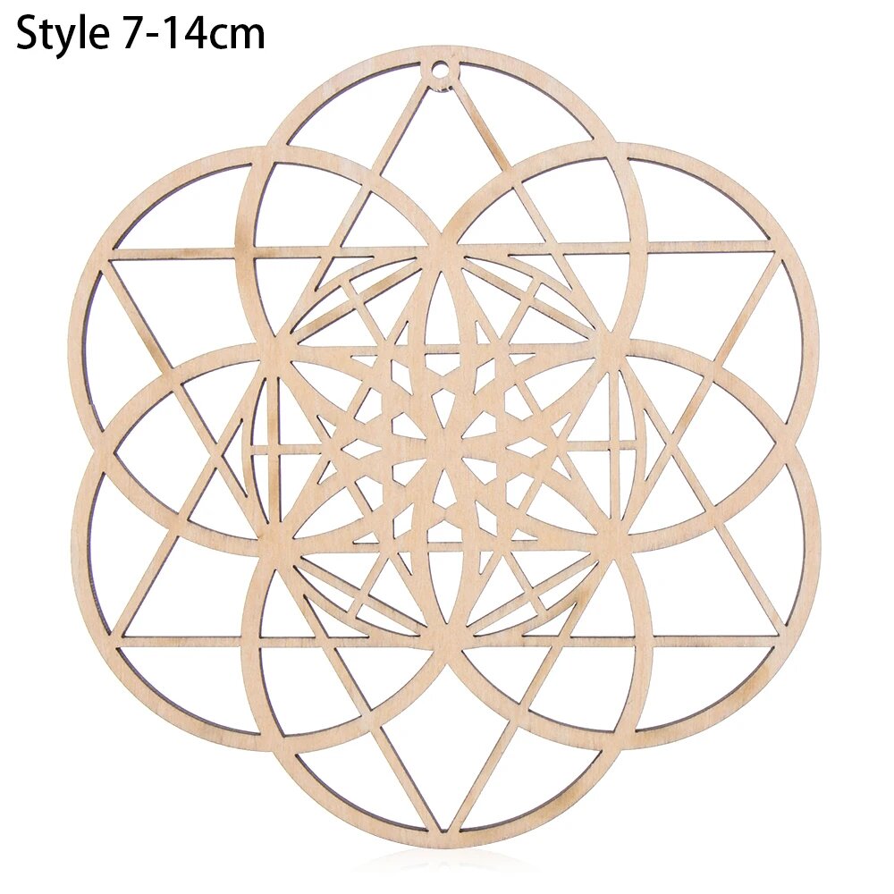 Деревянная подвеска Flower of Life, Style 7-14cm