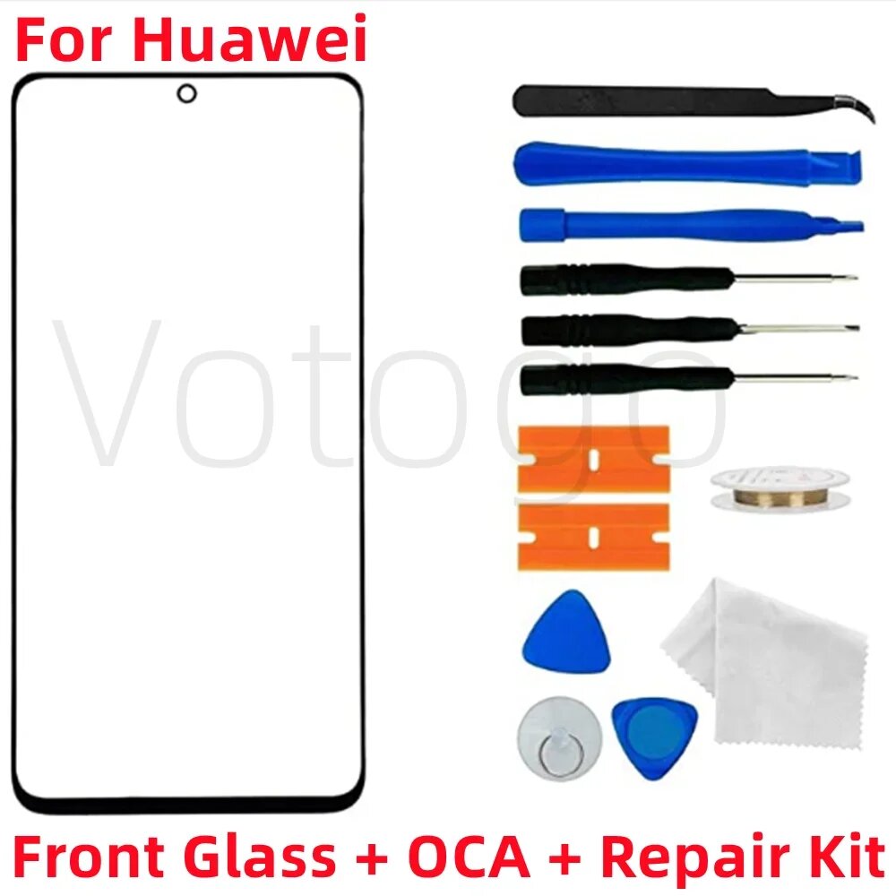 Внешняя стеклянная линза + OCA для Huawei Mate 30 40 50 60 70 Pro Lite RS X2 X3 X5 X6 Передний ЖК-дисплей Крышка сенсорного экрана Замена комплектов Mate X6