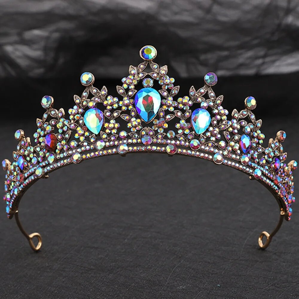 DIEZI винтажная фиолетовая корона с кристаллами purple AB