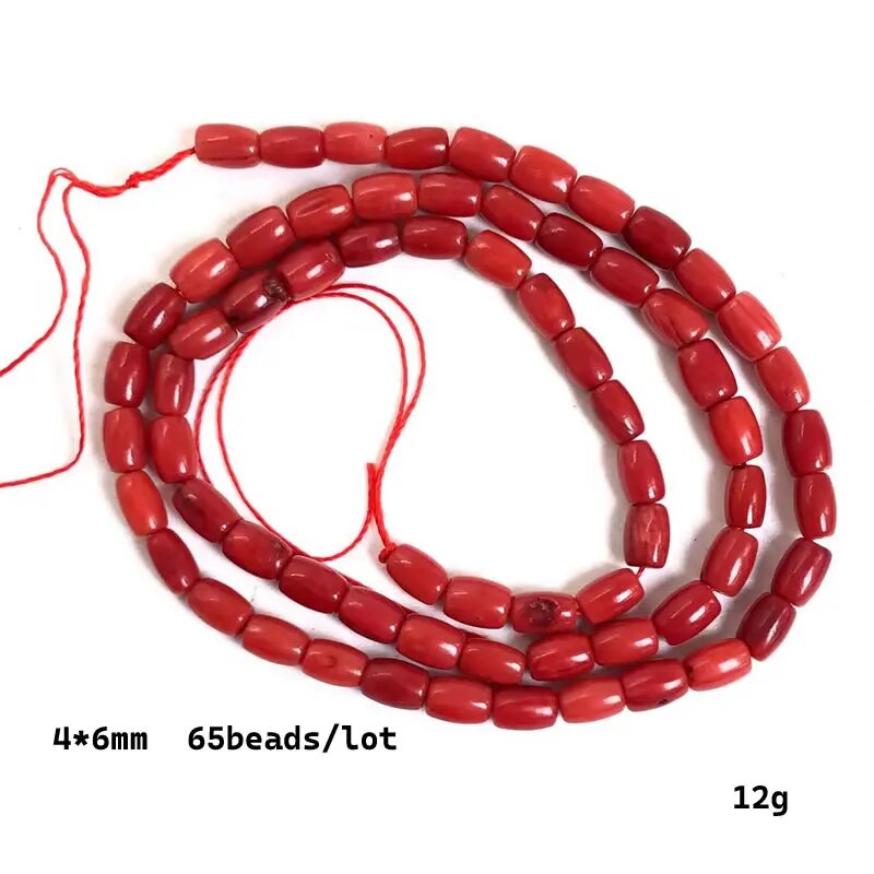 Искусственные коралловые бусины разного цвета Красный, 4x6mm tongzhu