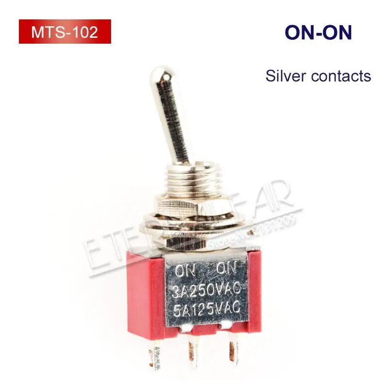 Переключатель ON-ON Eternalfar MTS-102, красный, 2шт