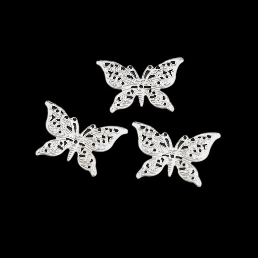 Металлические соединители филигрань серебристого цвета 39x26mm