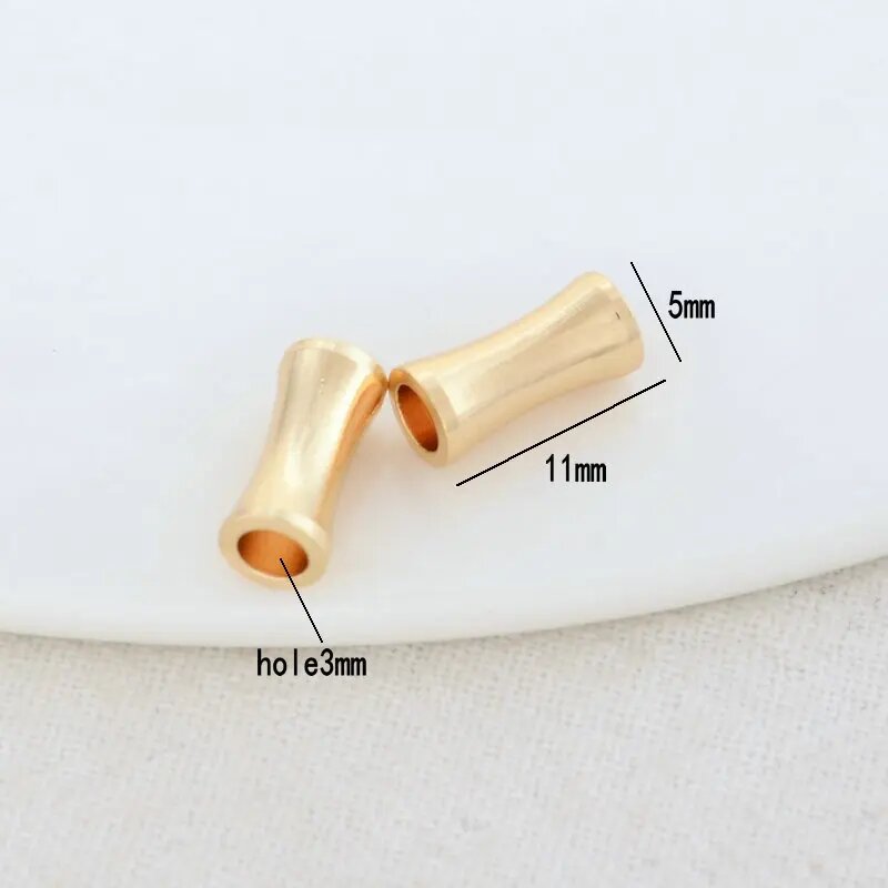 Золотые латунные цилиндрические бусины для украшений 20 шт