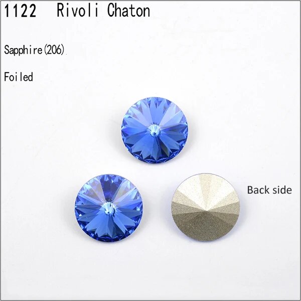 Кристалл Swarovski Rivoli 1122, Синий Sapphire F (206), 14mm