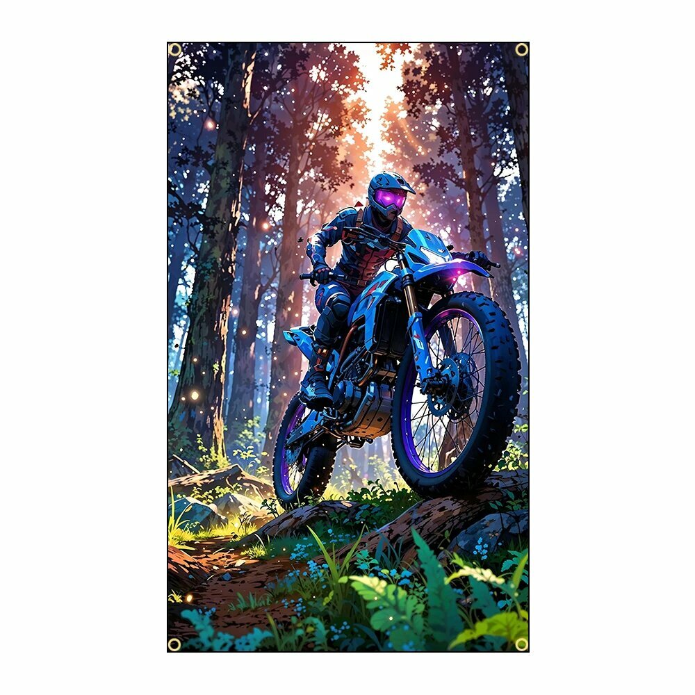 Флаг для гоночных мотоциклов, полиэстер, 90x150 см 90x150cm, фиолетовый