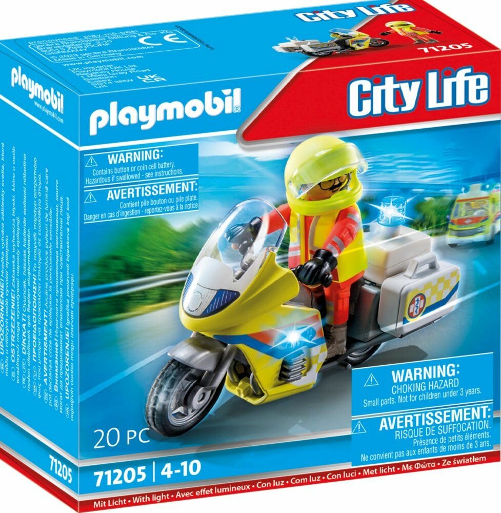 Конструктор Playmobil City Life - Спасательный мотоцикл со светом - Плеймобиль 71205