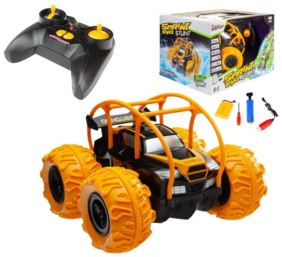 Машина радиоуправляемая трюковая "Амфибия - перевертыш" Junfa Toys