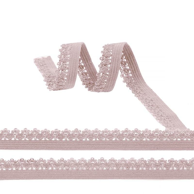 Резинка бельевая TBY Ажурная 12 мм, цвет розовый S344, 100 м (RB01)