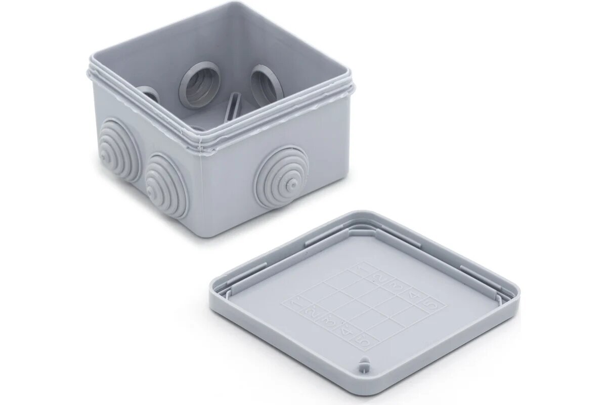 РемоКолор наружная разветвительная коробка с крышкой IP54 7 вводов 80х80х40 полипропилен