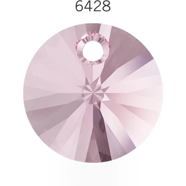 Сваровски 6428 XILION круглый кулон для ювелирных изделий 6mm (1 piece), Light Rose 223