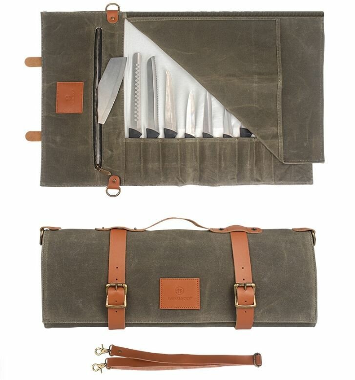 Сумка-скрутка для кухонных инструментов WESSLECO, Держатель для ножей, длина 69 см