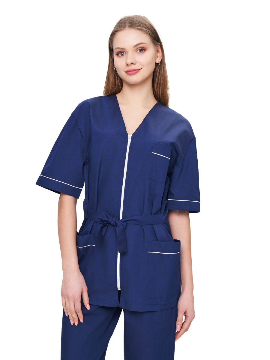 Костюм женский "Глория" т-синий с белым, 48-50, 158-164