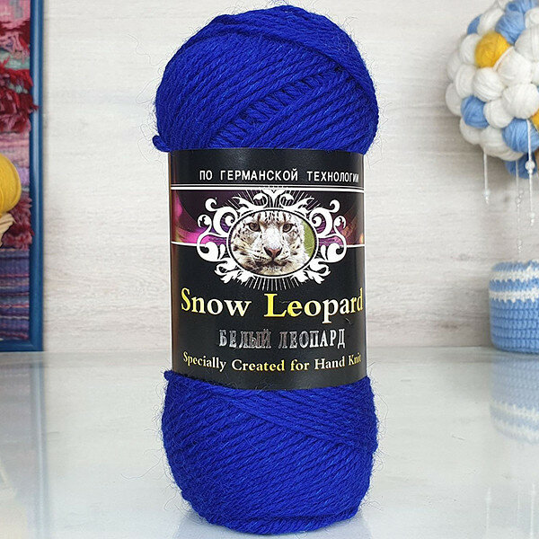 Пряжа Color City белый леопард 303 василек (5 мотков)