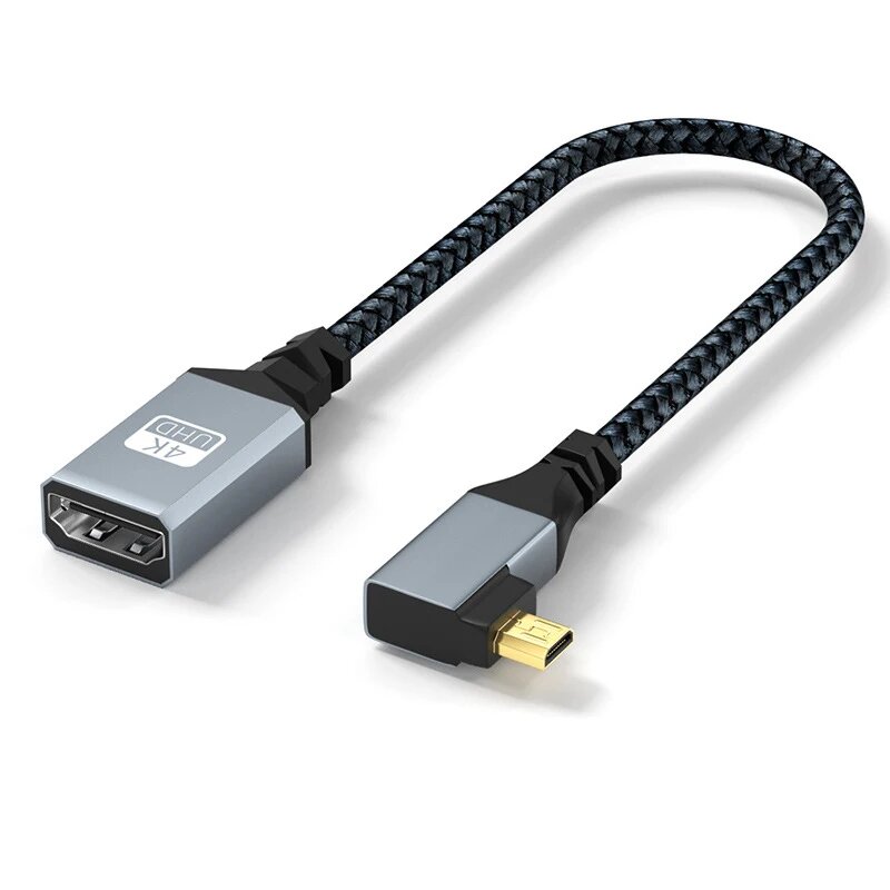 Nku 90-градусный Micro HDMI-HDMI 2.0 адаптер кабель Right