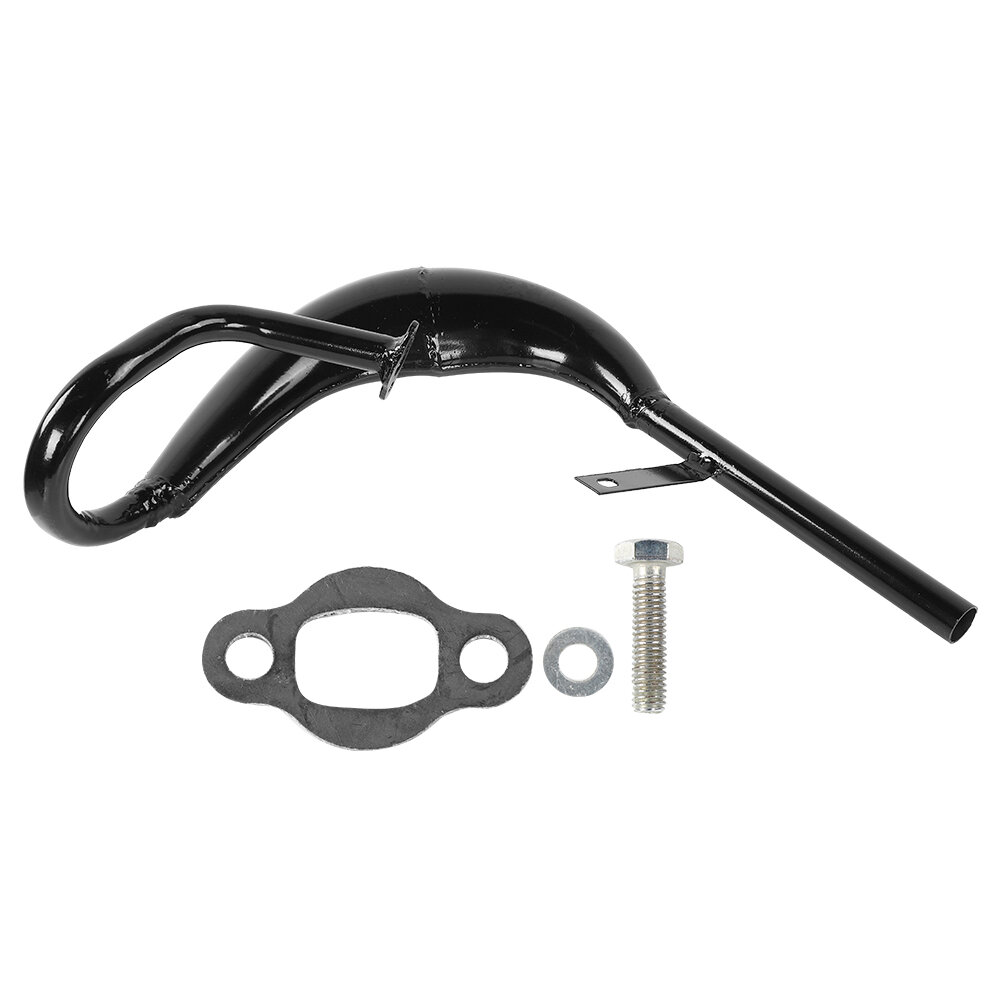 Выхлопная труба с глушителем из нержавеющей стали для двухтактных двигателей объемом 50, 60 и 80 куб. см (черная).