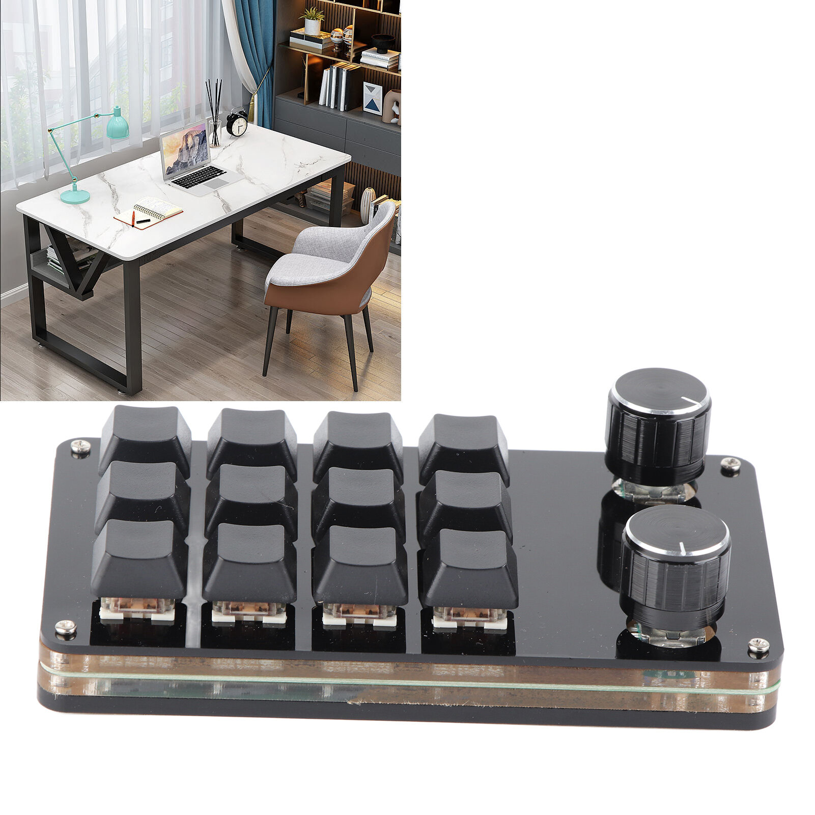 Red Switch Macro Keyboard Plug and Play Ergonomic Customized Knobs USB Mini Keypad for Desktop PC 12 Keys 2 — фото 1