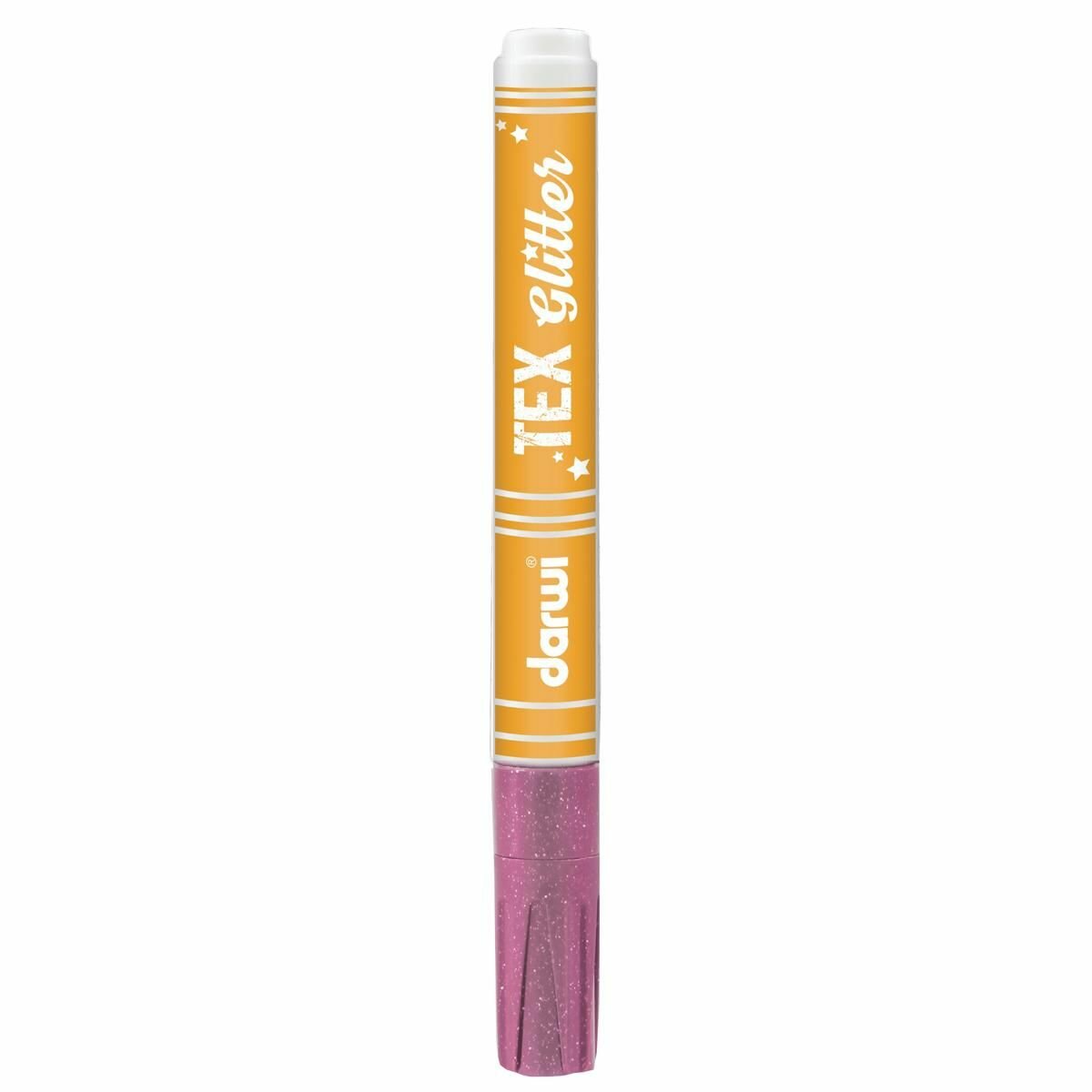 Маркер для ткани Darwi Tex Glitter, 2 мм, с блестками, тон 475 розовый