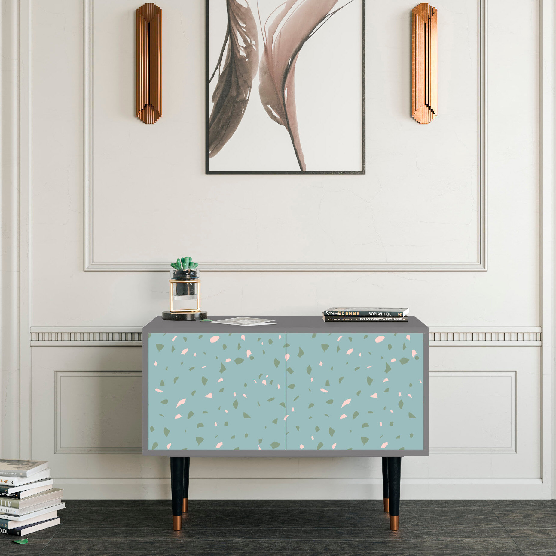 Комод - STORYZ - S1 Blue Drops, Размер - 94 x 69 x 48 см, Цвет корпуса - , Серый