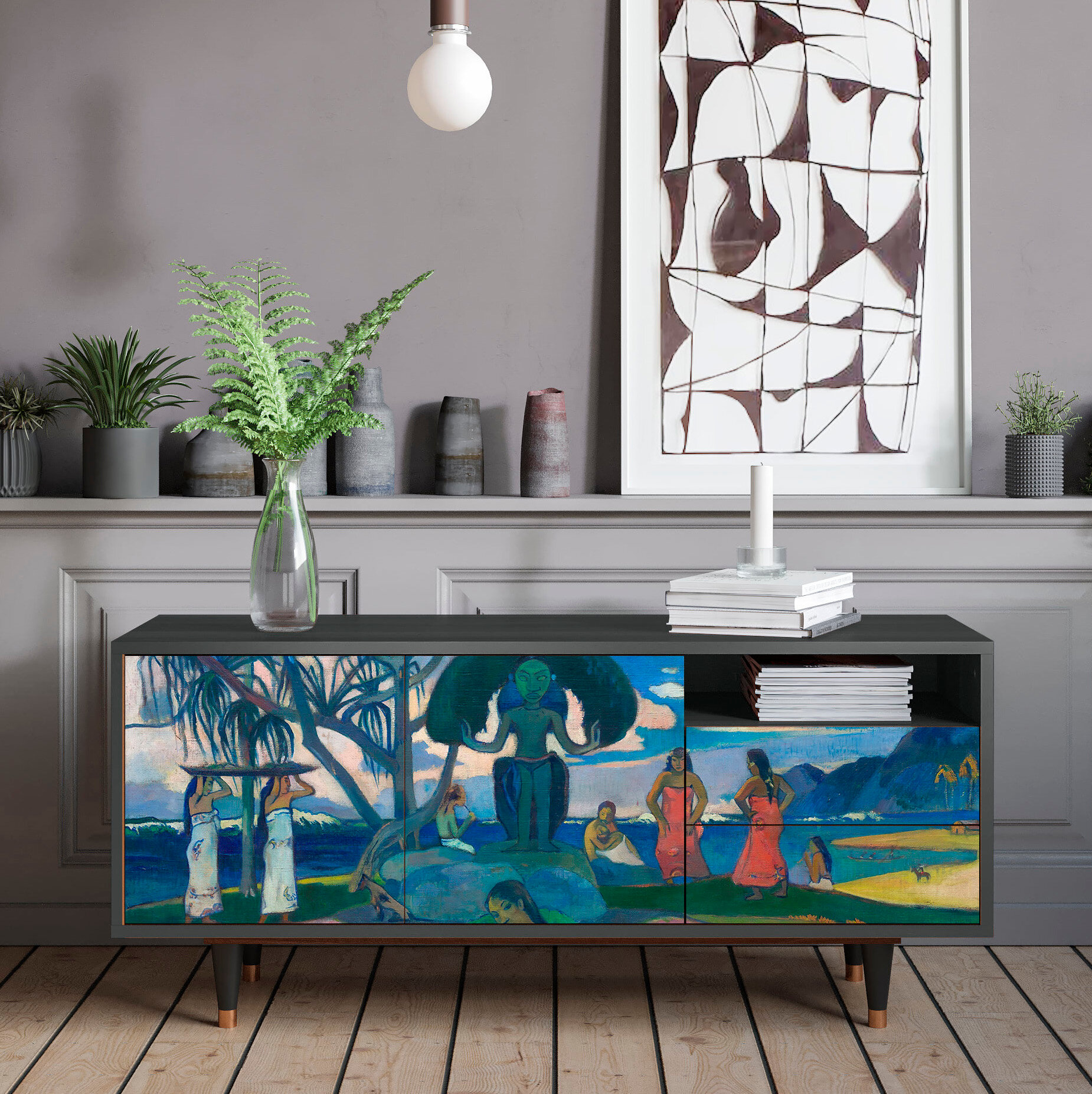 ТВ-Тумба - STORYZ - T7 Day of the God by Paul Gauguin, Размер - 125 x 56 x 41 см, Цвет корпуса - , Антрацит