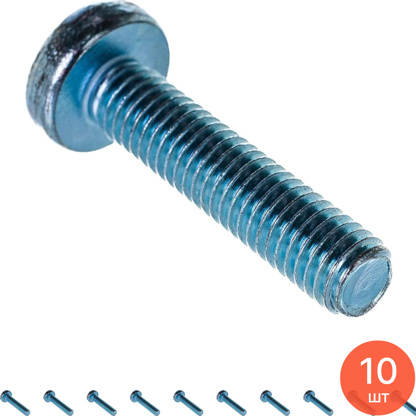 Винт Стройбат DIN 7985 метрический оцинкованный стальной, серый, 5×50мм, резьба М5, 6шт. / крепеж (комплект из 10 шт)
