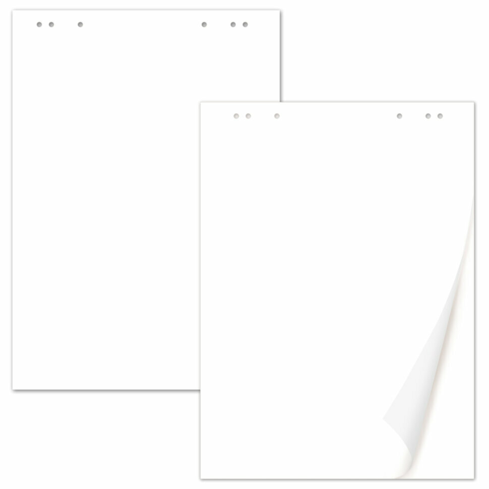 Блокноты для флипчарта плотные 80 г/м2, BRAUBERG, 67,5х98 см, комплект 5 шт, 20 л, чистые, 124098, 124098