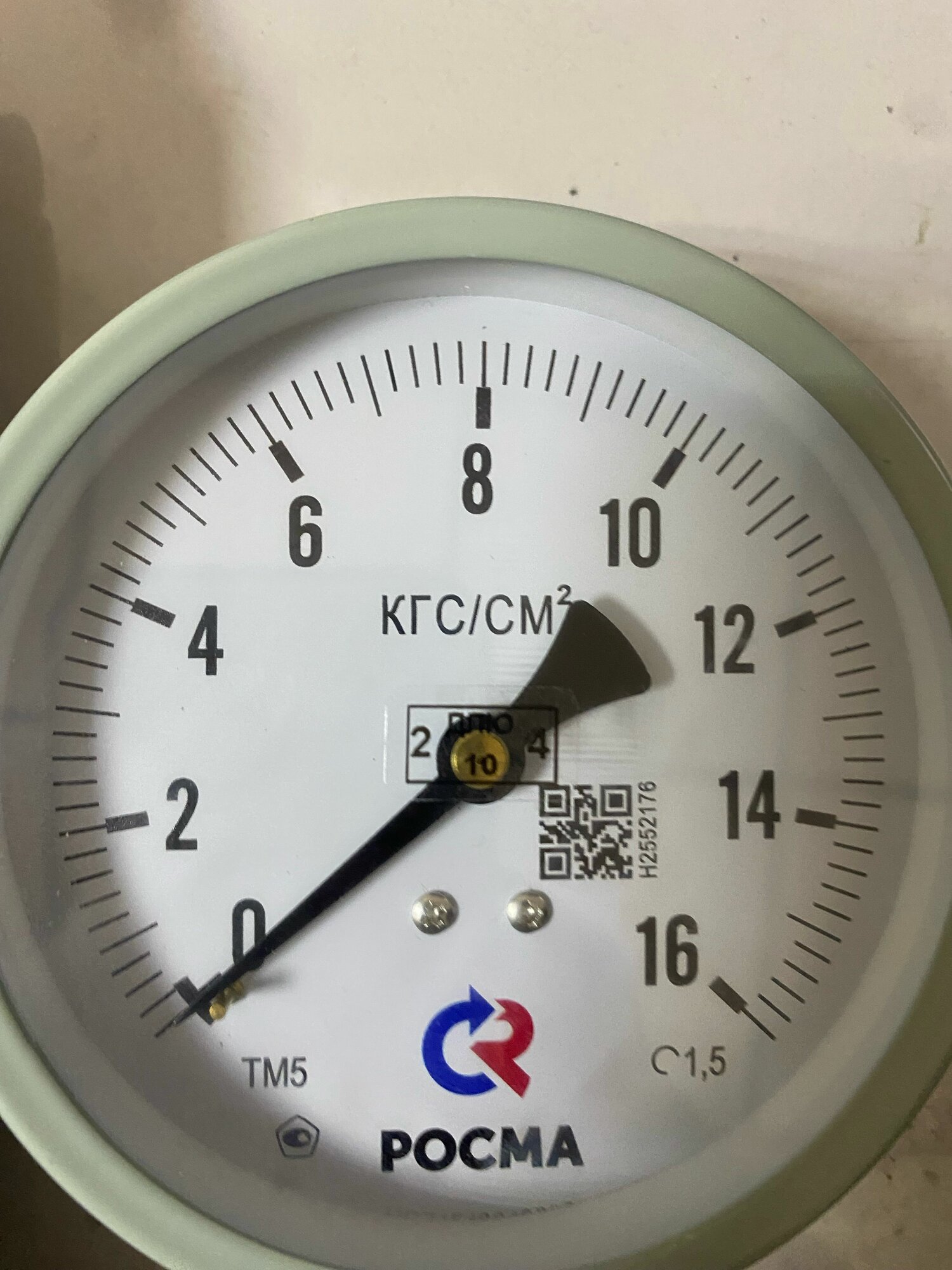 Манометр радиальный ТМ-510 P.00 М2 Росма, 100 мм, М20 подключение, 0-16 бар (0-1,6МПа), пов.2025 г.